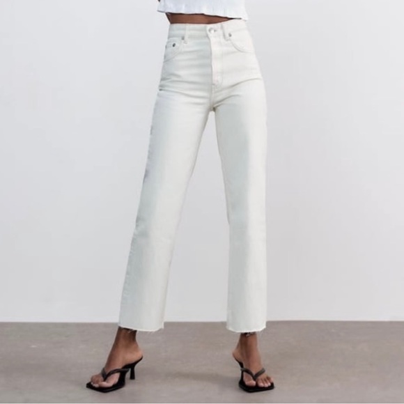 Zara | Jeans | Zara Ivory High Rise Jeans | Poshmark
